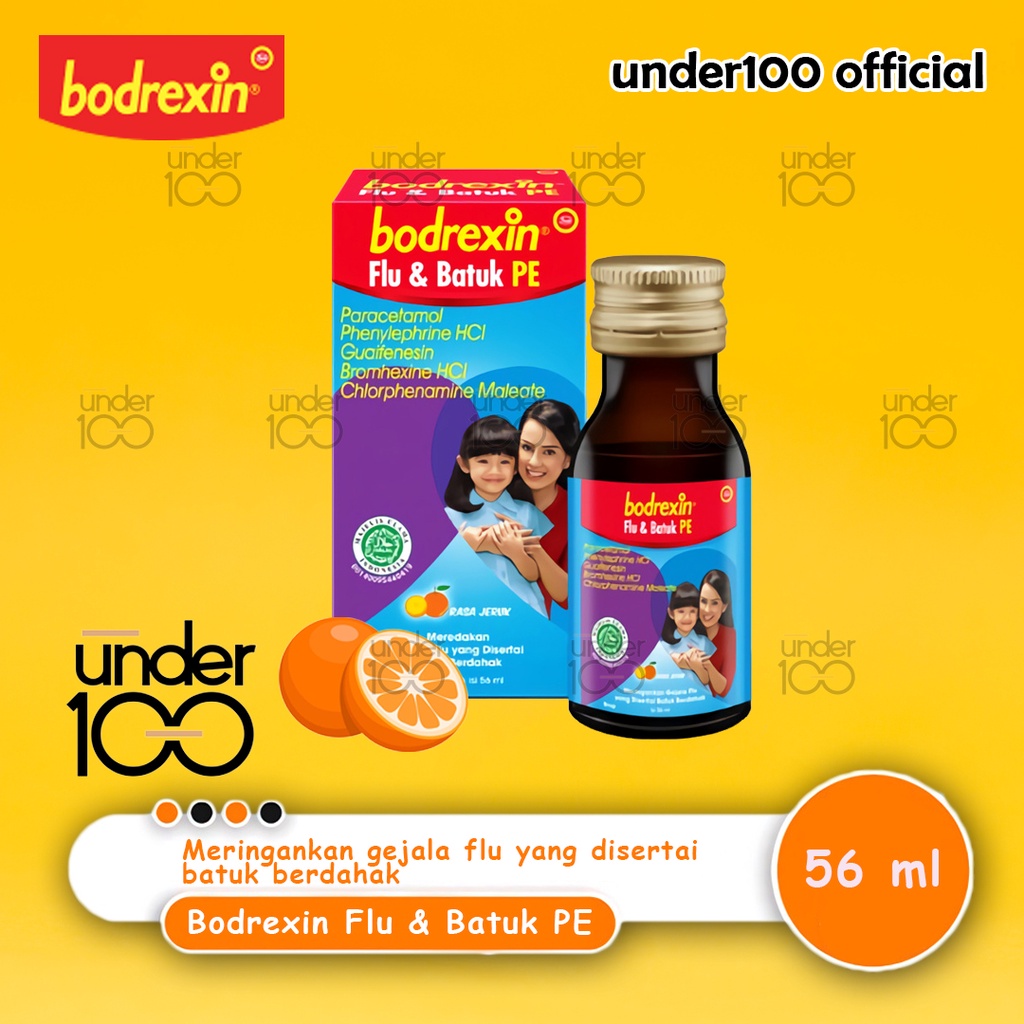 Jual Under100 Bodrexin Demam Syrup 56Ml Rasa Jeruk Demam Paracetamol ...