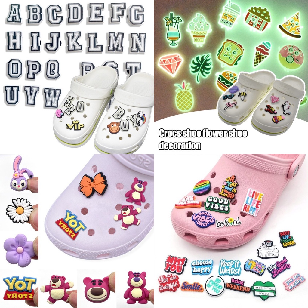 Jual [COD]Crocs Jibbitz Pin Mode Huruf Bahasa Inggris A-X Sandal Shoe ...