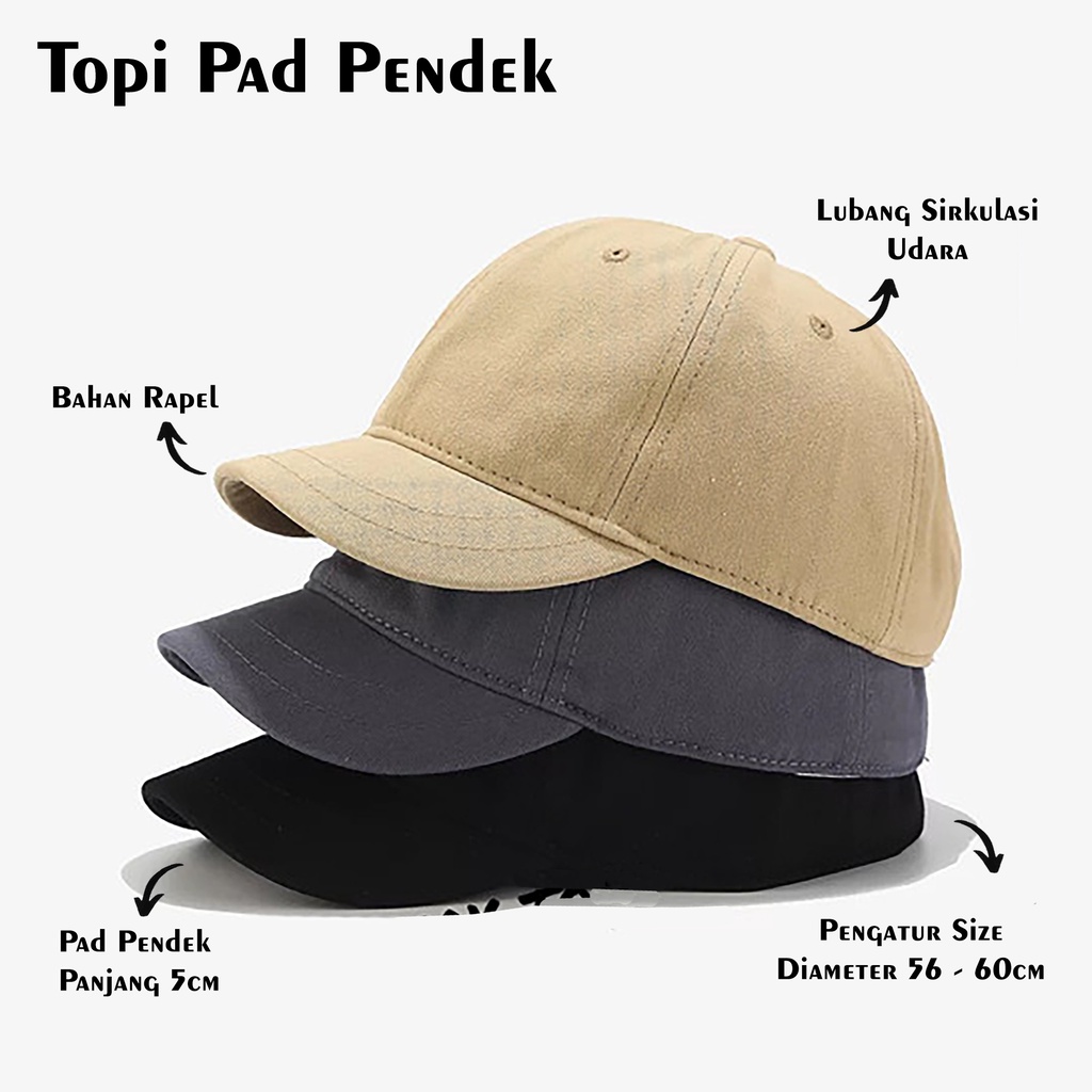 Jual Topi Lidah Pendek Korea polos . Topi baseball distro pad pendek ...