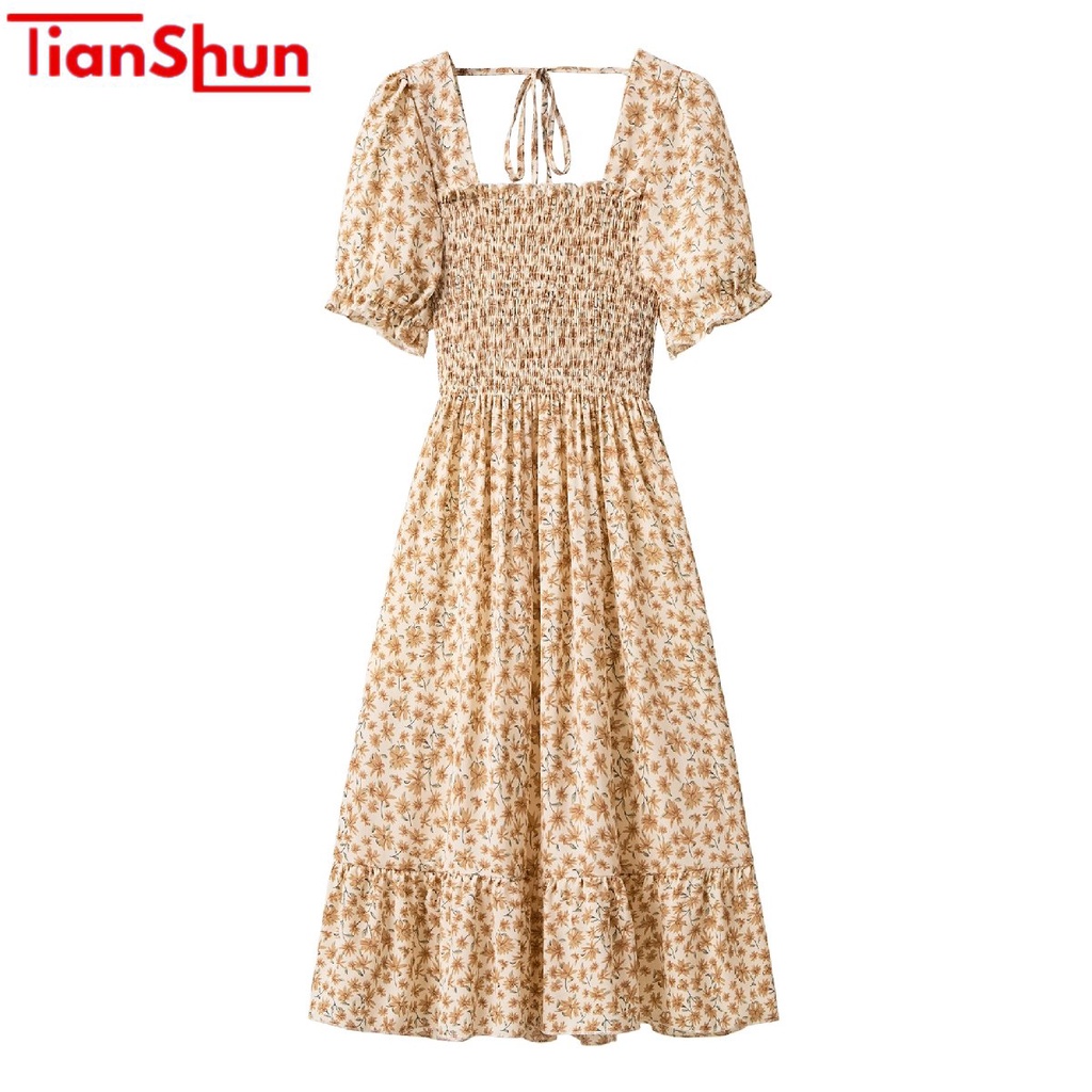 Jual Tianshun New Summer Fashion Korea Style Yellow Baju Pantai Wanita ...