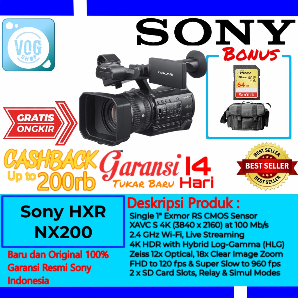 Jual Sony HXR NX200 4K Camcorder - Sony NX200 | Shopee Indonesia