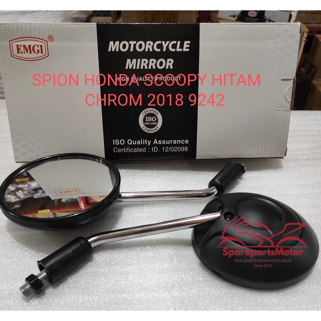 Jual SPION MOTOR EMGI SCOOPY 2018 (GAGANG CHROME) KACA CEMBUNG(9242 ...