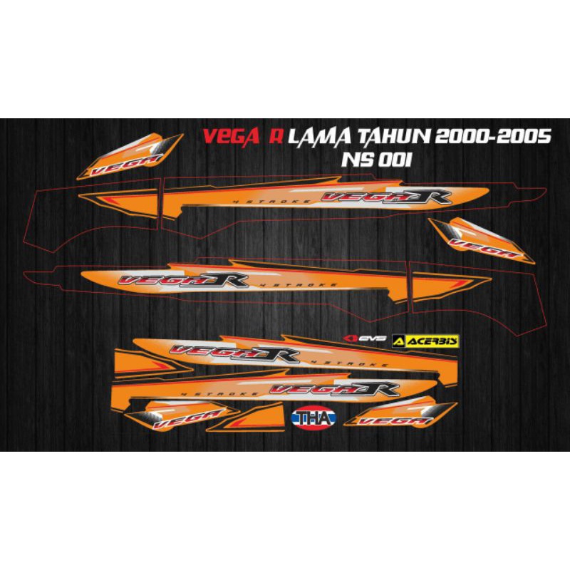 Jual STIKER STRIPING DECAL VARIASI DAN LAMINASI YAMAHA VEGA R LAMA TH ...