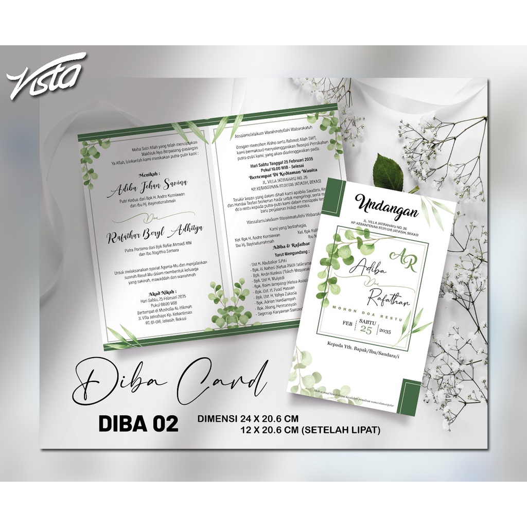 Jual Undangan pernikahan blangko diba card 02 nikah wedding simple murah elegan kudus harga ...