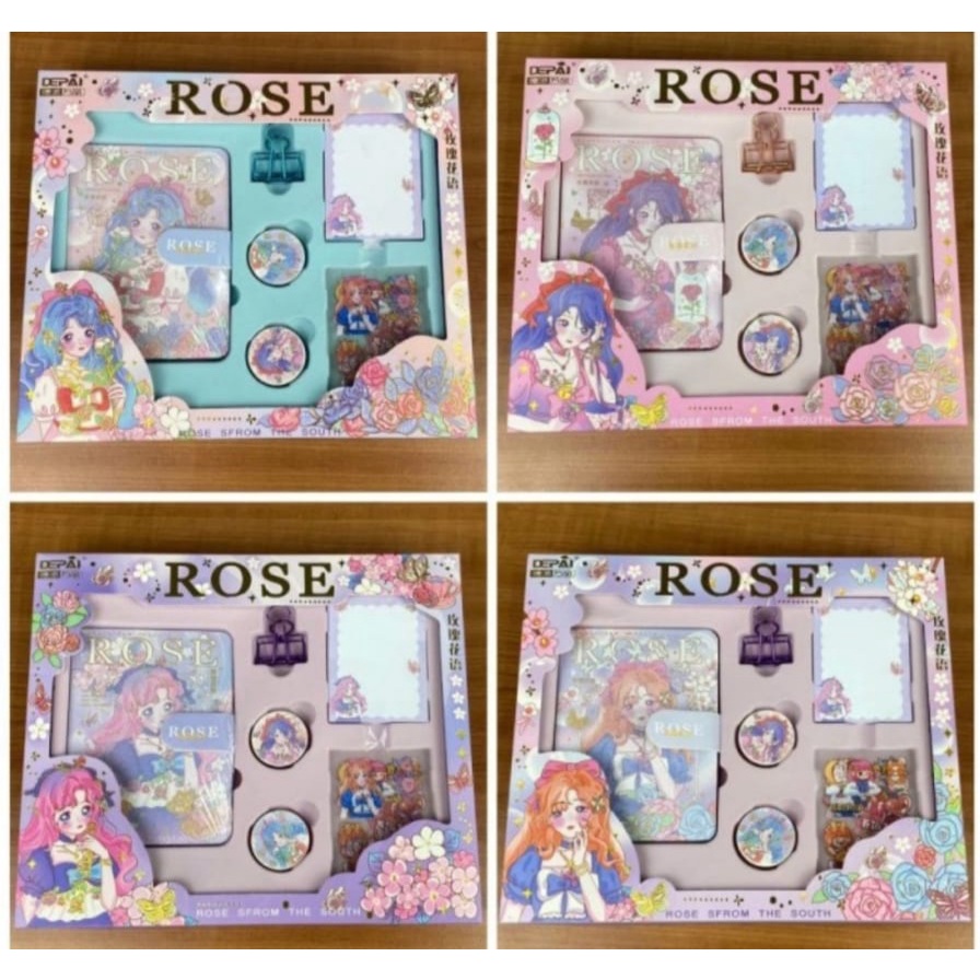 Jual Buku Set Rose Sfrom The South Buku Diary Set Sticker Solatip ...