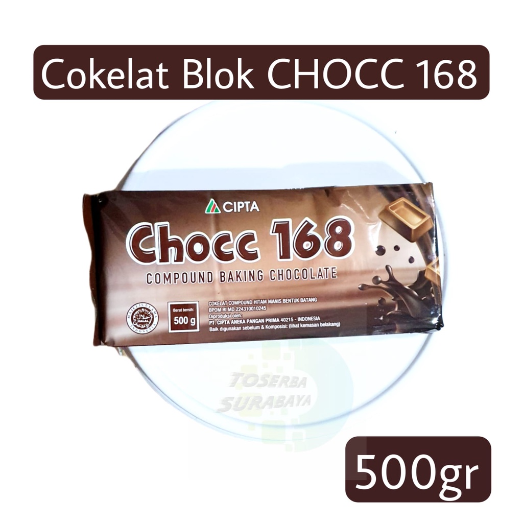 Jual Cokelat Batang CHOCC 168 Kemasan 500gr / Coklat Blok Masak ...