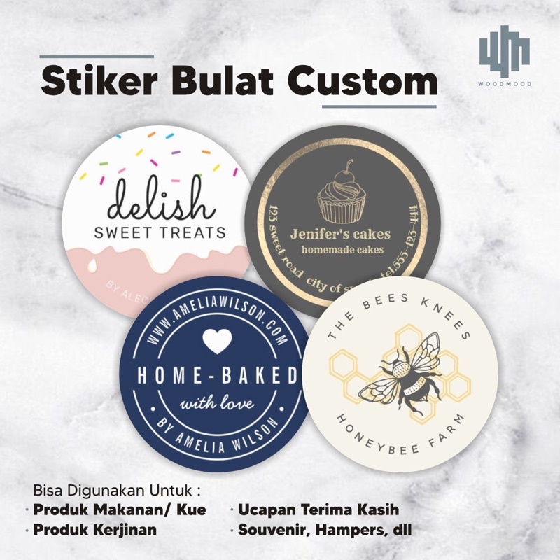 Jual (ISI 48) Stiker Bulat Custom/ Stiker Makanan/ Stiker Produk ...