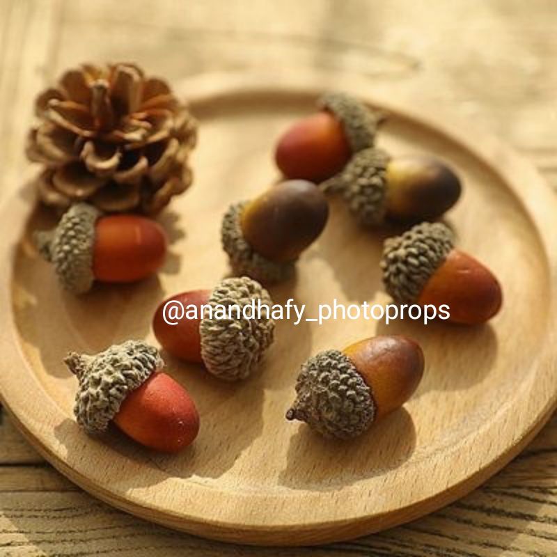 Jual buah Acorn artificial oak artifisial biji pohon ek rustic vintage ...