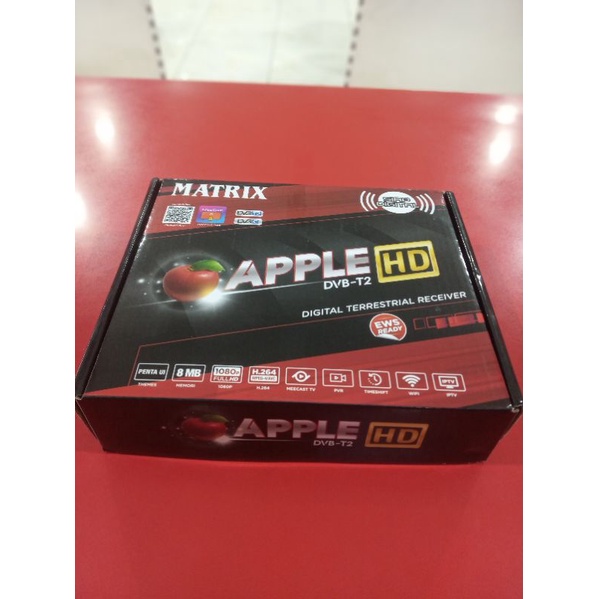 Jual stb set top box matrix apple hd merah dvb t2 TV digital matrix set ...