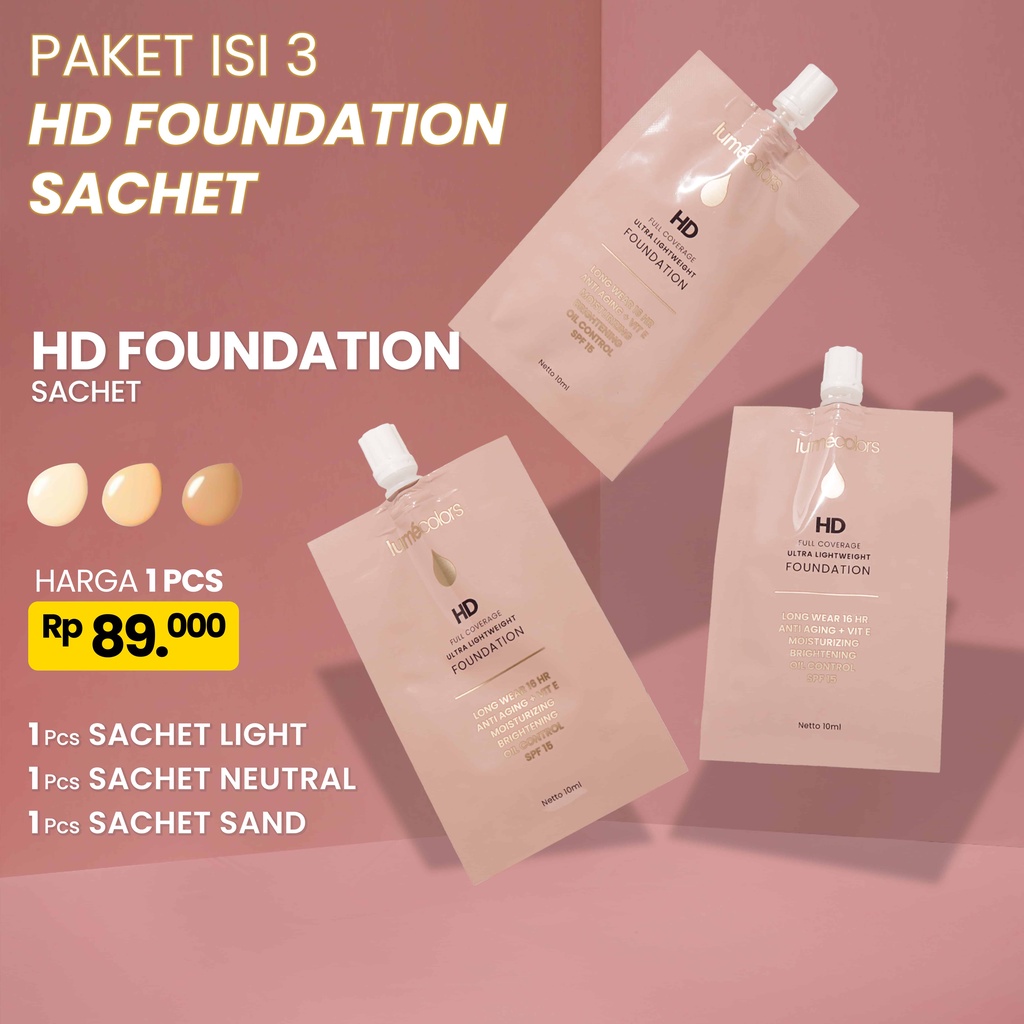 Jual Paket Lumecolors Foundation Sachet (Isi 3) | Shopee Indonesia