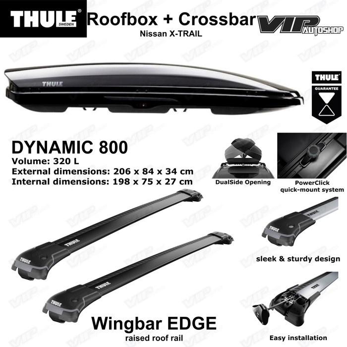 Jual Roof box THULE original DYNAMIC 800 + Crossbar Nissan XTRAIL 2014 ...