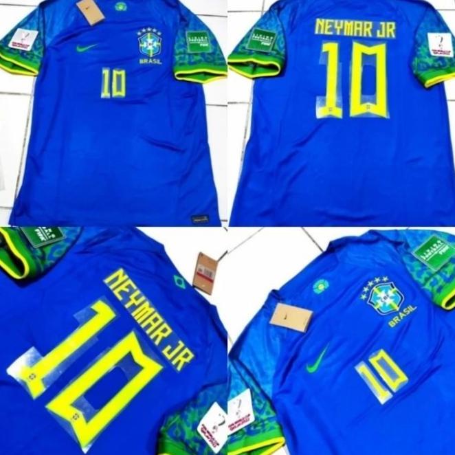 Jual JERSEY BAJU BOLA BRAZIL AWAY 2022 FULL PATCH WC 2022 + NAMESET NON ...