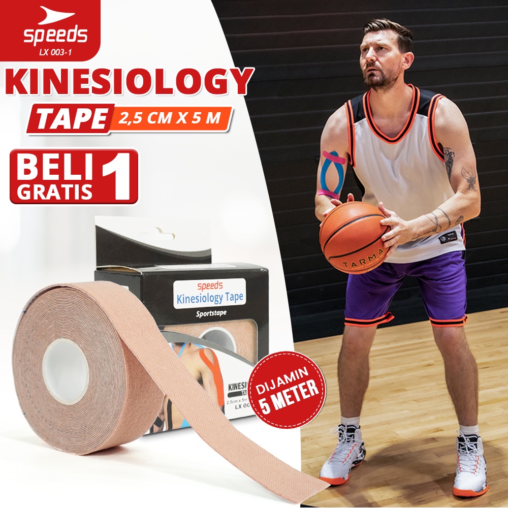 Jual SPEEDS Kanesio Tape / Tapping / Kinesiology Tape 2.5cm x 5m Termurah Plester Otot Tape ...