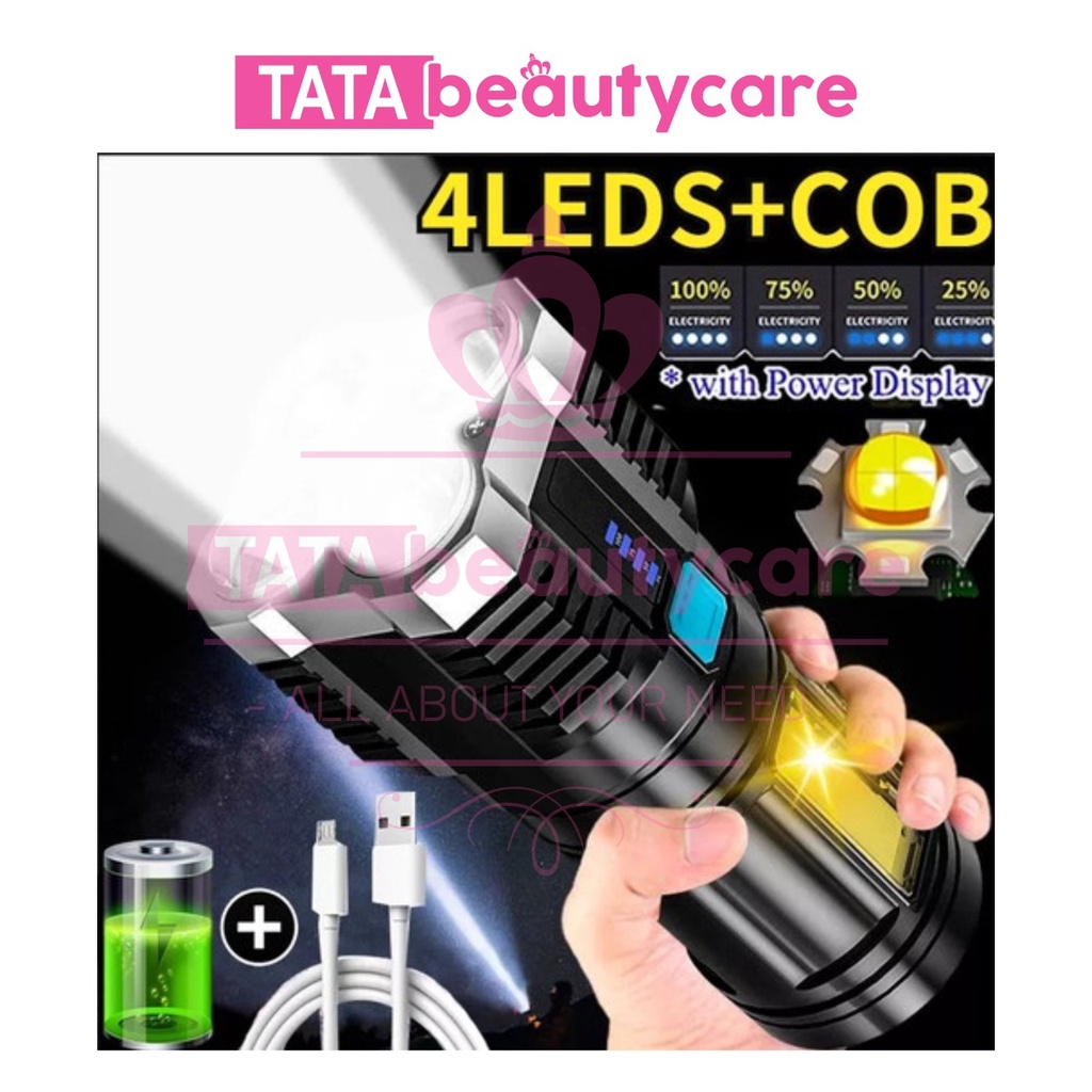 Jual [500gr] E122 | Senter 4 LED COB / SENTER DENGAN 4 MATA LAMPU ...