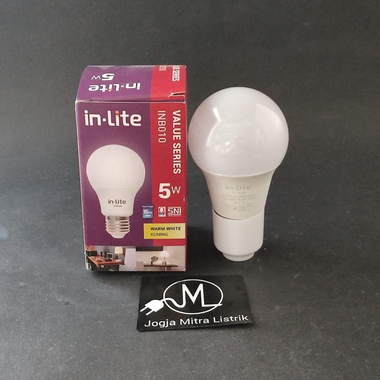 Jual LAMPU LED BULB VALUE INB010 INLITE 5 WATT PUTIH/KUNING | Shopee Indonesia