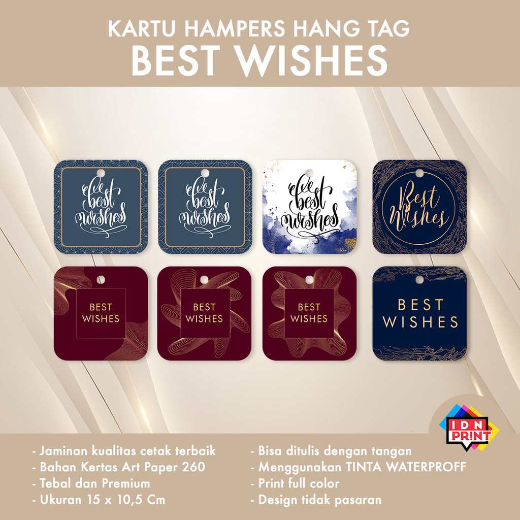 Jual KARTU HANG TAG BEST WISHES - KARTU HANGTAG - KARTU UCAPAN ...