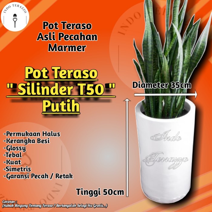 Jual INDO TERRAZZO POT BUNGA TERASO KERAMIK MARMER TIPE APOLO SILINDER ...