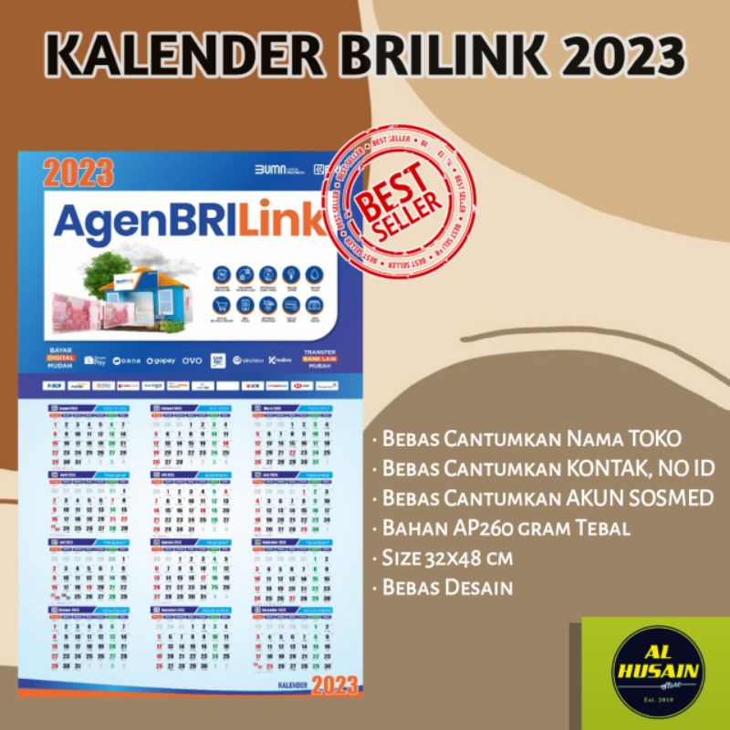 Jual Kalender BRILINK / Kalender OLSHOP / Kalender COSTUM 2023 ...