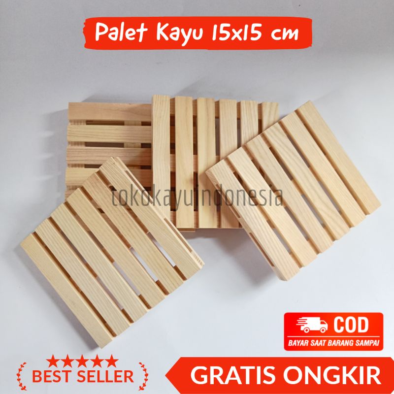 Jual Palet Kayu Pinus / Tatakan Gelas 15 x 15 cm Untuk Hiasan Rumah ...