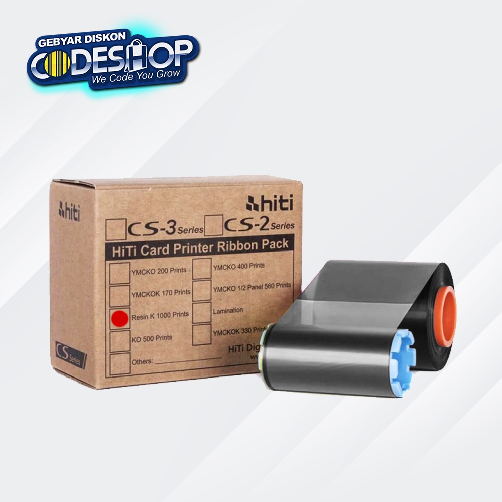 Jual HITI CS200E Ribbon Black Resin 1000 Prints Tinta Hitam Printer CS ...