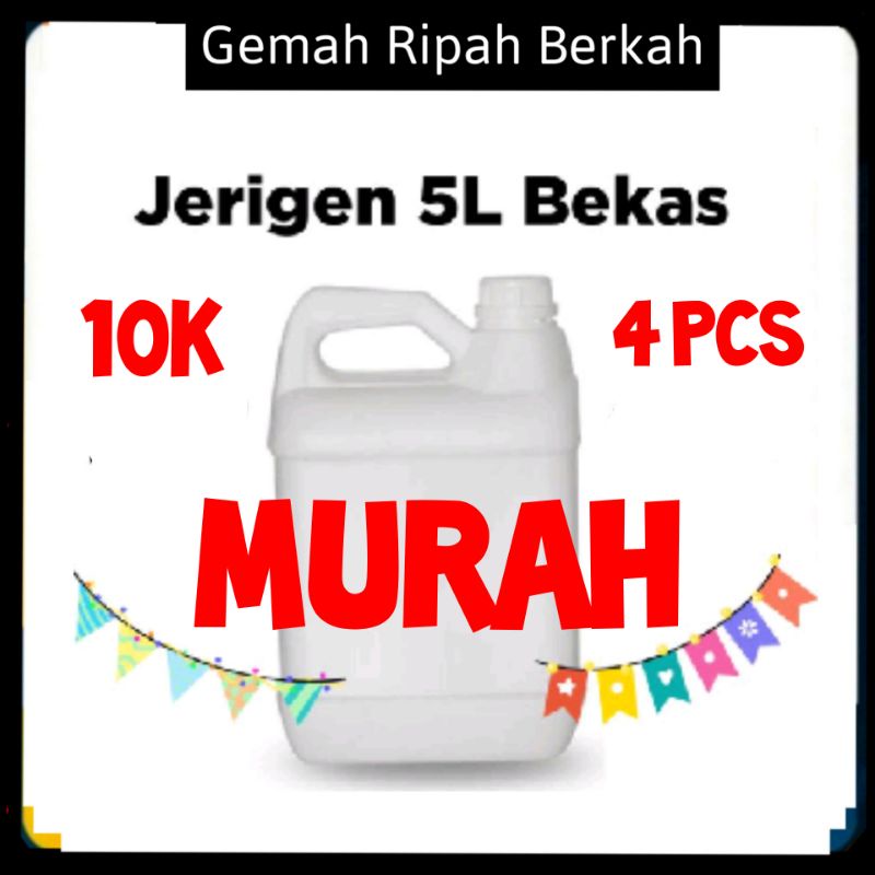 Jual Jerigen Plastik Putih 5L Bekas Murah Banget 10K/4PCs | Shopee ...