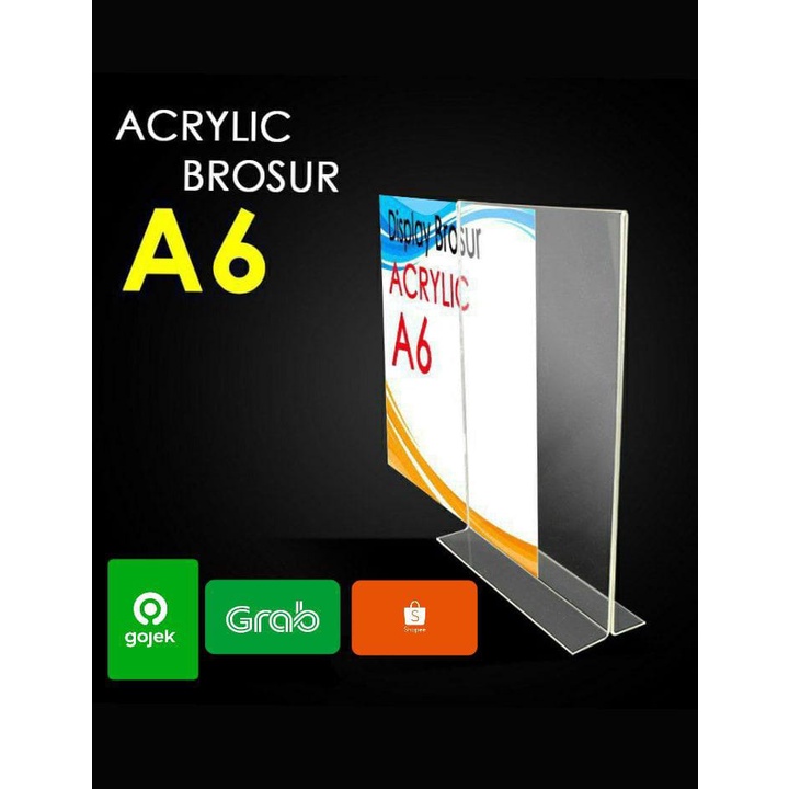 Jual Tempat brosur Akrilik A6 / Tent card Akrilik / Tent holder Akrilik ...