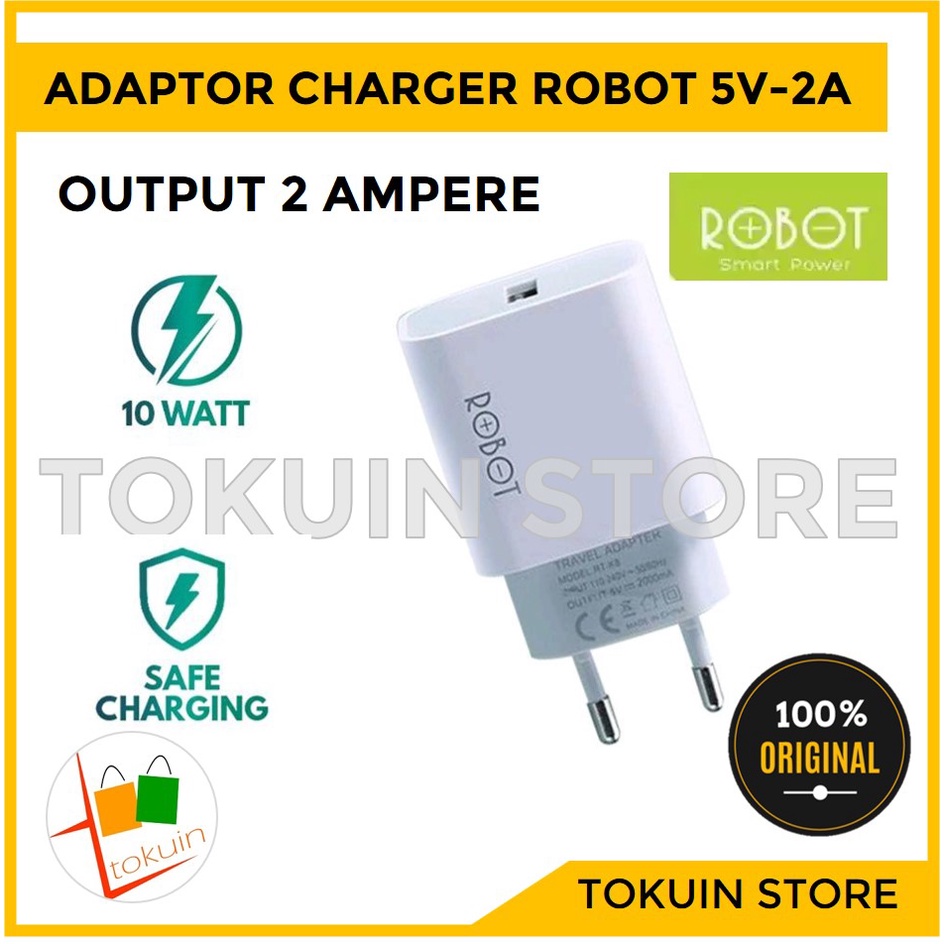 Jual Robot Adaptor 5V 2A Kepala Batok Charger USB 10W 2 Ampere RTK8 RT ...