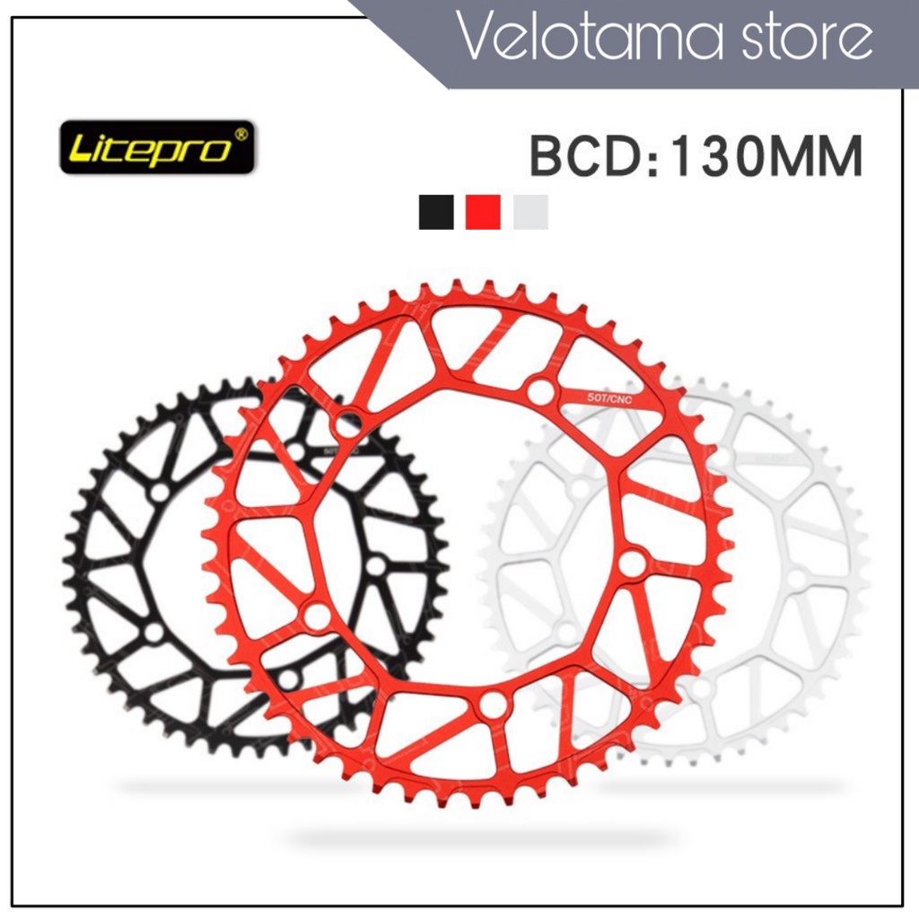 Jual Chainring sepeda Litepro 50T bcd 130mm chain ring sepeda lipat ...