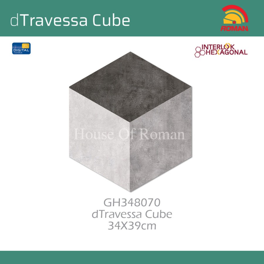 Jual ROMAN KERAMIK HEXAGONAL DTRAVESSA CUBE 34X39 GH348070 (HOUSE OF ...
