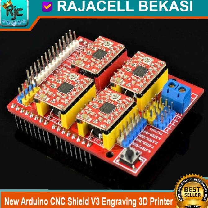 Jual New Arduino Cnc Shield V3 Engraving 3D Printer + 4X A4988 Stepper Drvr | Shopee Indonesia