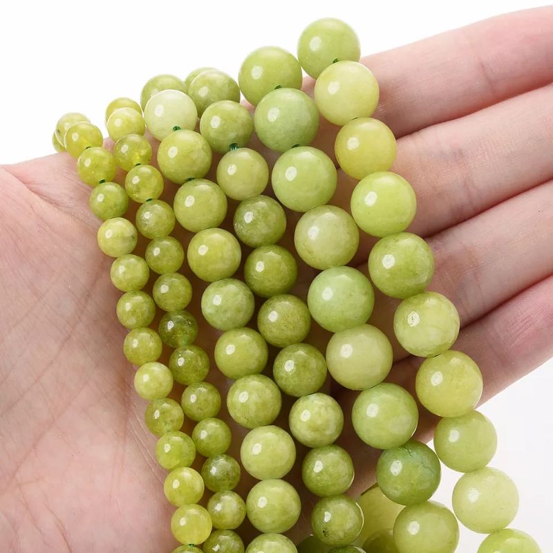 Jual Manik Batu Alam Green Lace Kuarsa Lemon Jade 6/8/10mm | Shopee ...