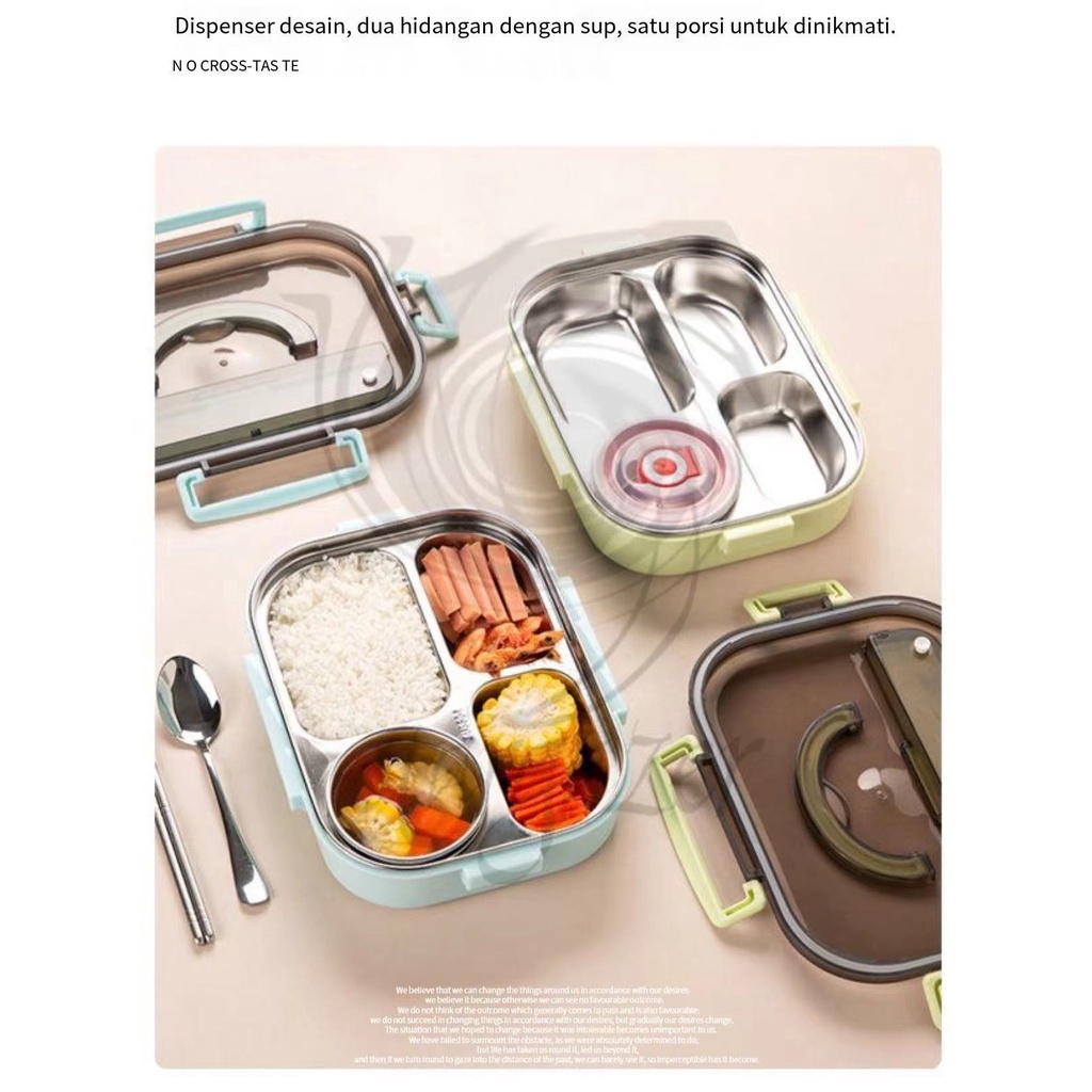 Jual Stargazer Kotak Makan 4 SEKAT / Lunch Box Stainless Tahan Panas ...