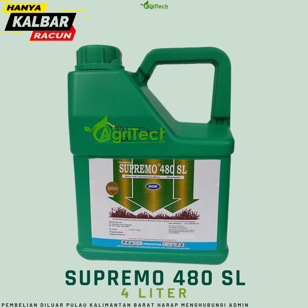 Jual HERBISIDA SUPREMO GOLD 480 SL 4 LT RACUN RUMPUT SISTEMIK GLIFOSAT DGW | Shopee Indonesia