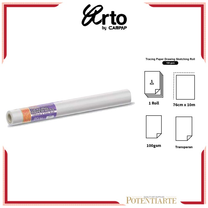 Jual Kertas Kalkir Arto Tracing Paper Drawing Sketching Roll | Shopee ...
