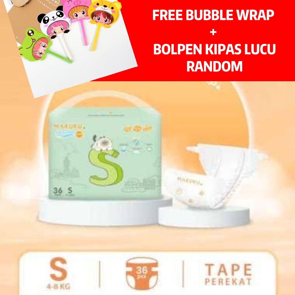 Jual pempers MAKUKU air Comfort+ tape S36 diapers popok bayi | Shopee ...