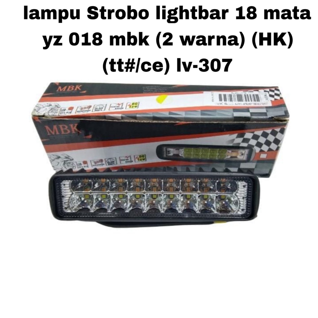 Jual LAMPU LED STROBO LIGHTBAR 18 MATA PETAK YZ 018 MBK LAMPU 2 WARNA ...