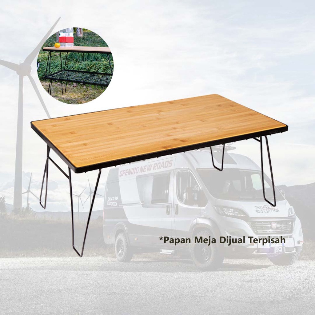 Jual Meja Lipat Papan Kayu Meja Portable Camping Outdoor Mesh Drain ...