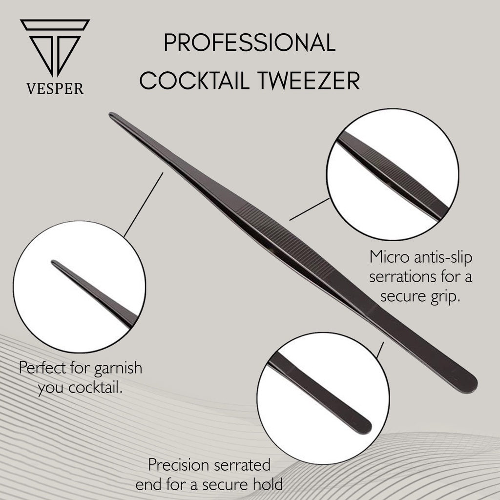 Jual cocktail tweezers premium stainless steel grade 304 / pinset kitchen bar tools high quality ...
