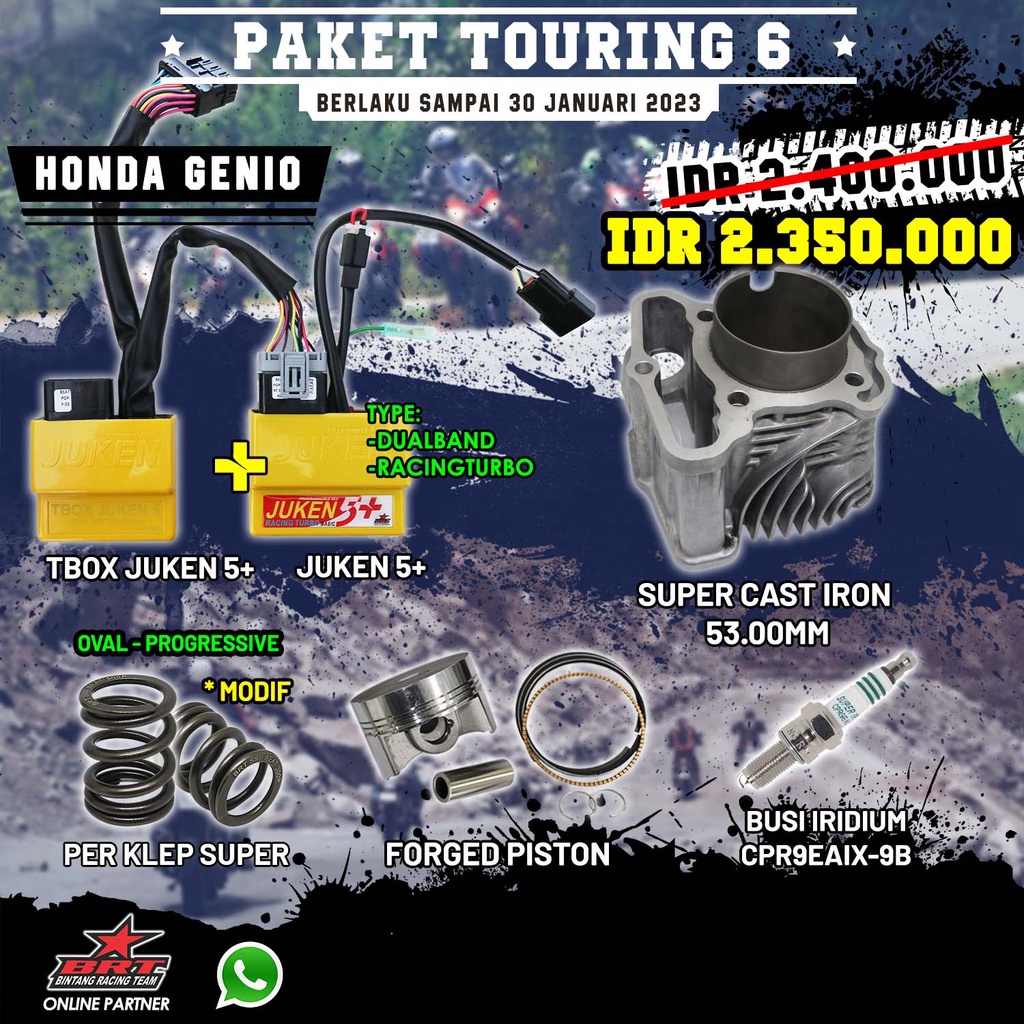 Jual PAKET TOURING 6 GENIO / ALL NEW BEAT BORE UP 130 CC BRT - ECU ...