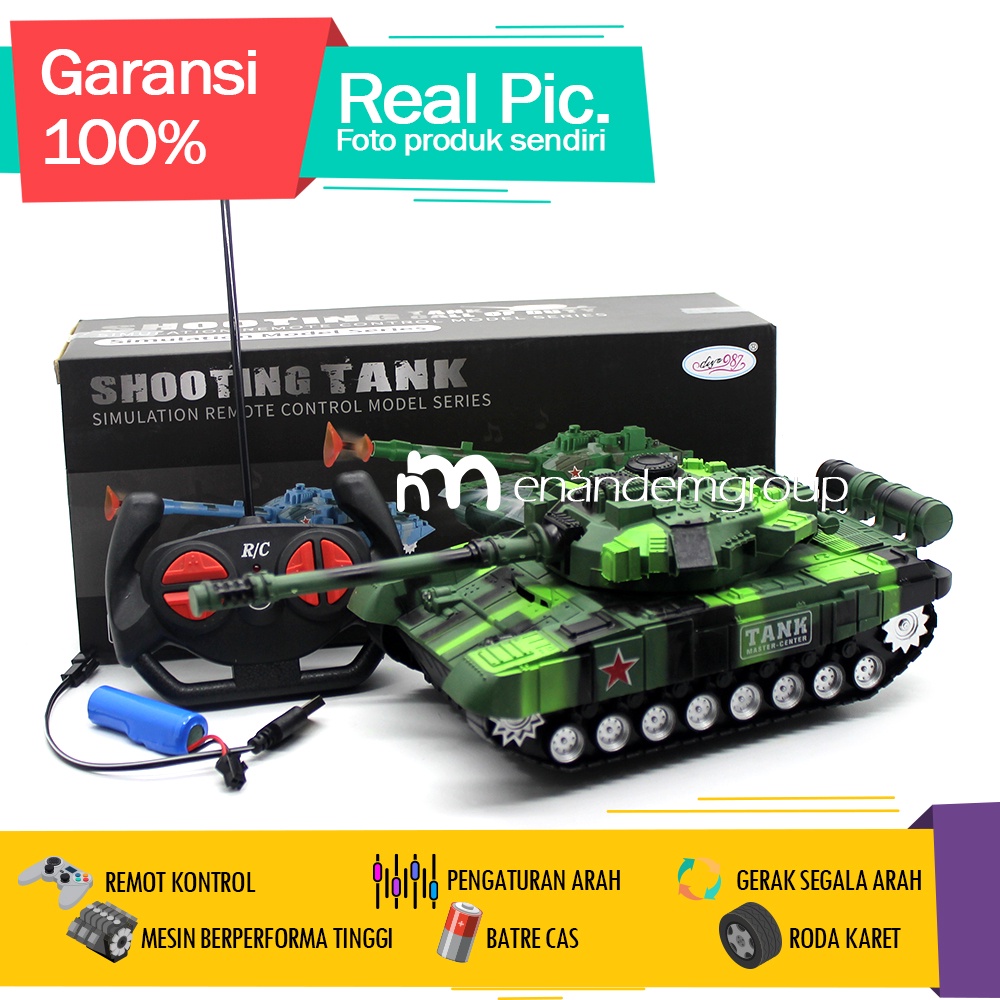 Jual Mainan Mobil Remot Kontrol RC Tank Shooting Fire Tiger | Shopee ...