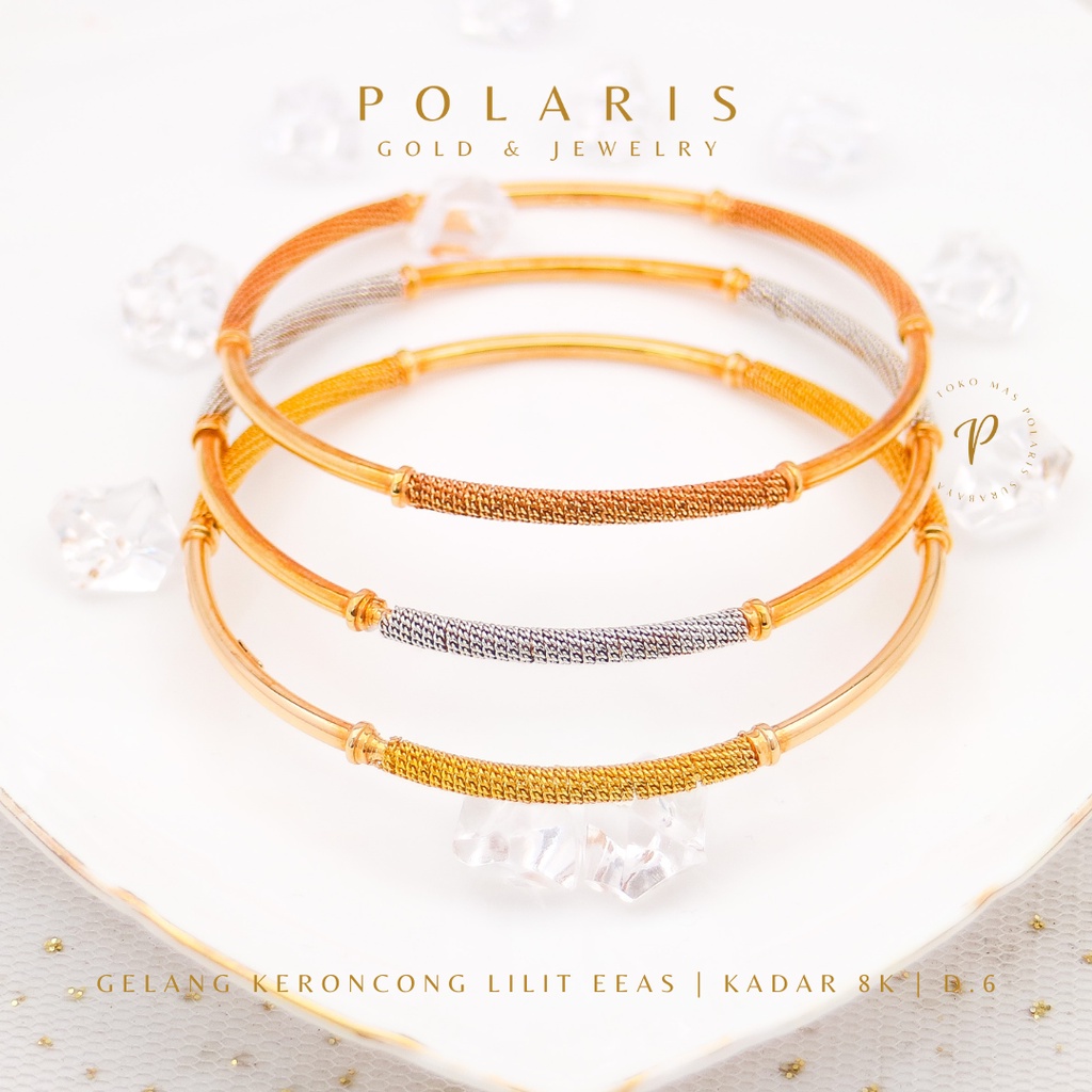 Jual Gelang Bangle Kuning Var 3 Warna Model Terbaru Perhiasan Emas ...