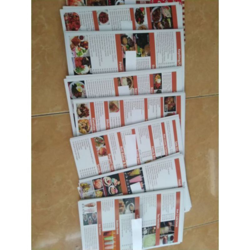Jual Cetak Menu Kertas Ap 260 grm | Shopee Indonesia