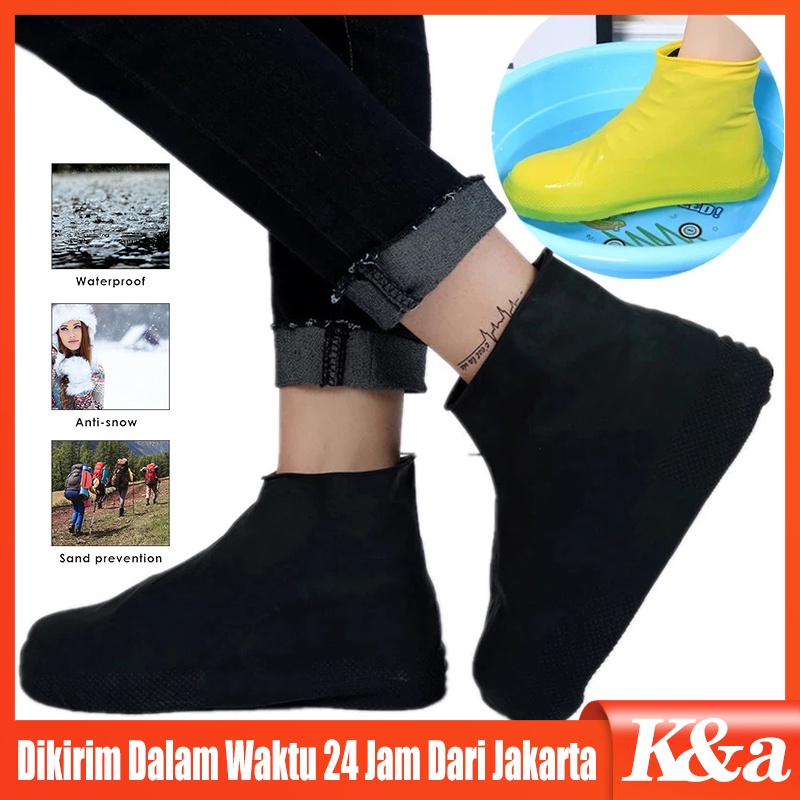 Jual Cover Sepatu Sarung Sepatu Karet Pelindung Elastis Anti Air Hujan ...
