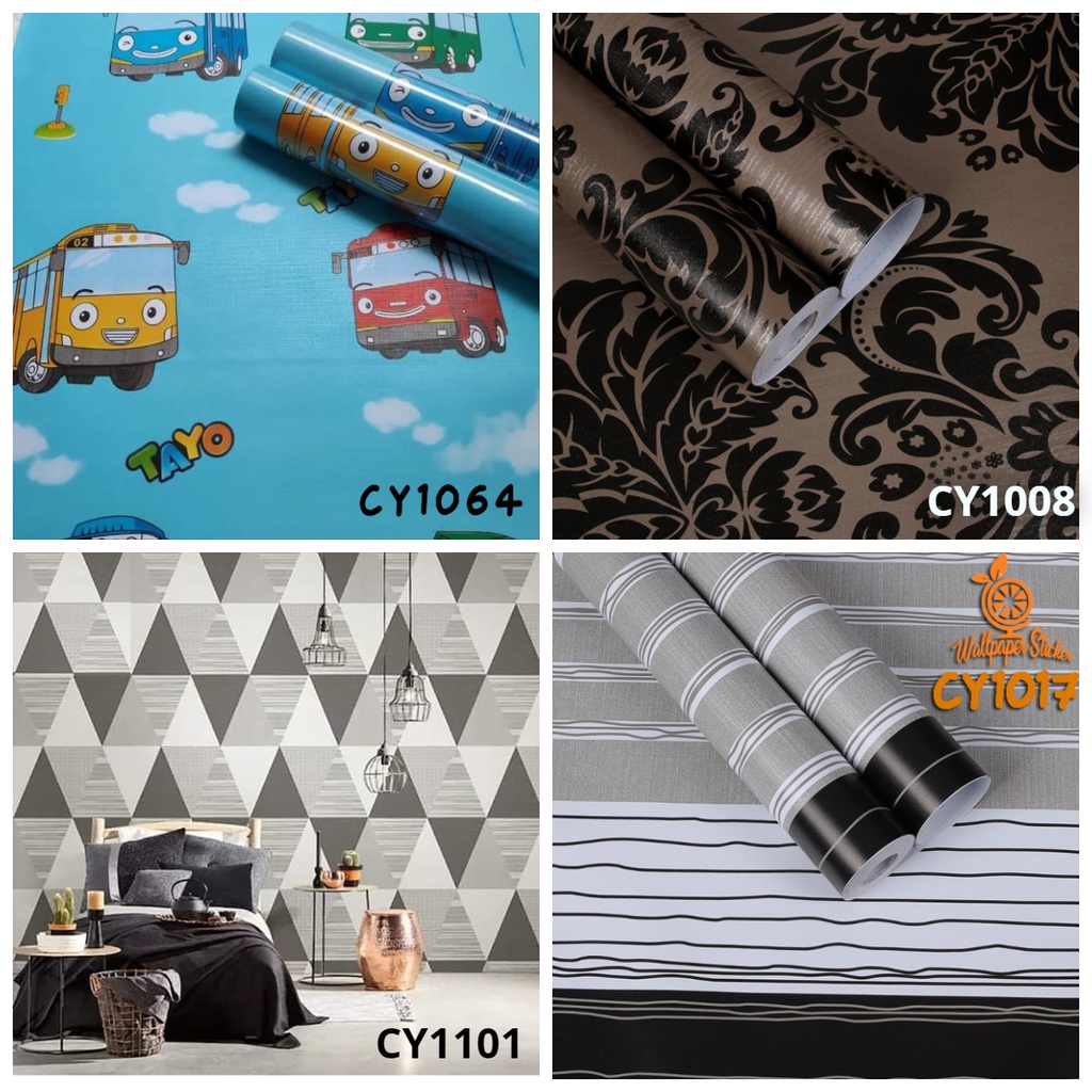Jual Wallpaper Dinding Kamar Tidur Salur Motif Dan Karakter Ukuran 45Cmx8M CY | Shopee Indonesia