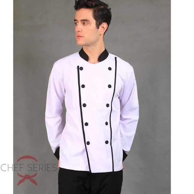 Jual Chef Series Executive Tangan Panjang Baju Koki - Putih - Putih, S ...
