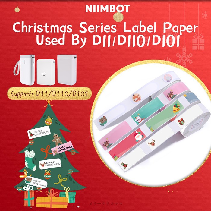 Jual Christmas Edition Stiker Niimbot Label Sticker Roll Refill ...