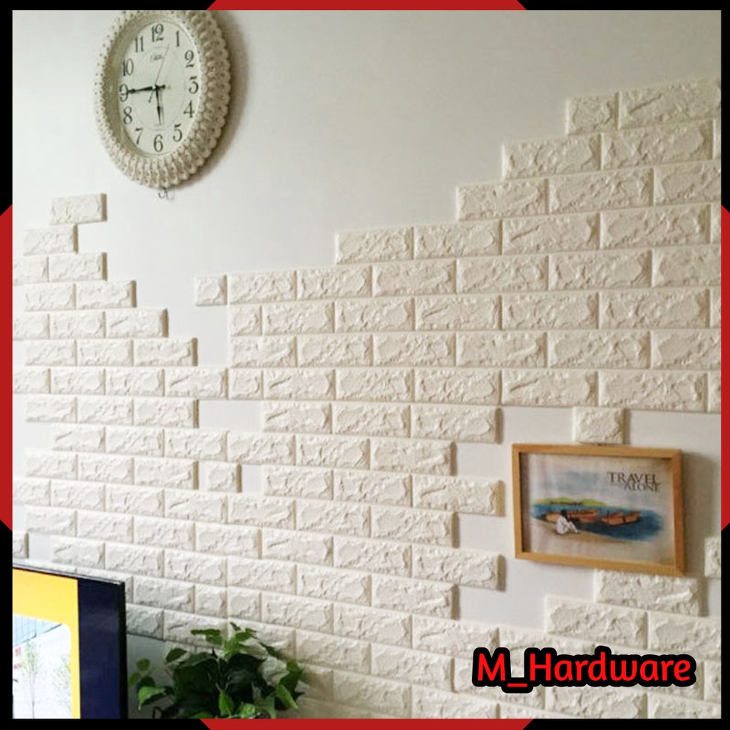 Jual Sticker Wallpaper Dinding 3D Embosed Model Bata 77x70cm - WP072 ...