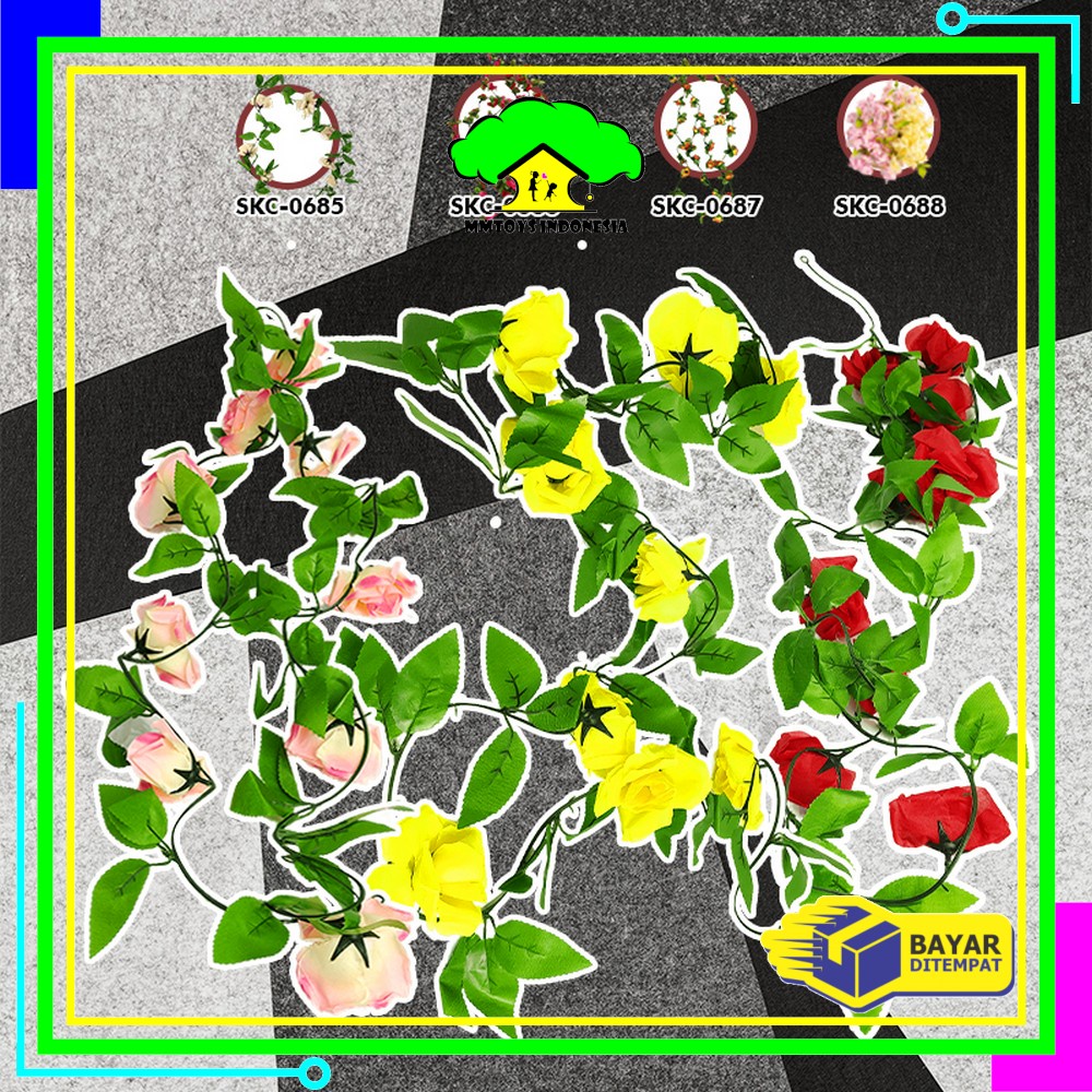 Jual MI-C685 C688 Bunga Rambat Plastik Peony Juntai Mawar Dekorasi ...