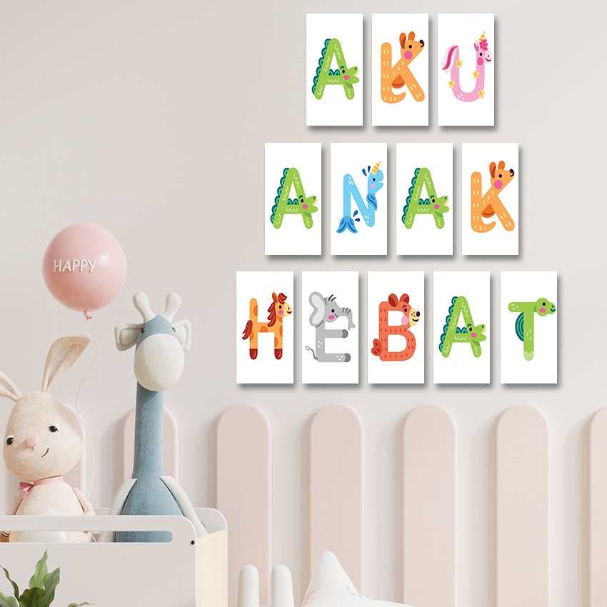 Jual Dekorasi Poster Kayu Huruf Alphabet Anak ukuran 1020 ABJ002 - A ...