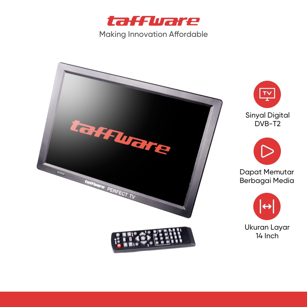 Jual Taffware Portable HD TV Monitor 14 Inch DVB-T2 + Analog - D14 ...